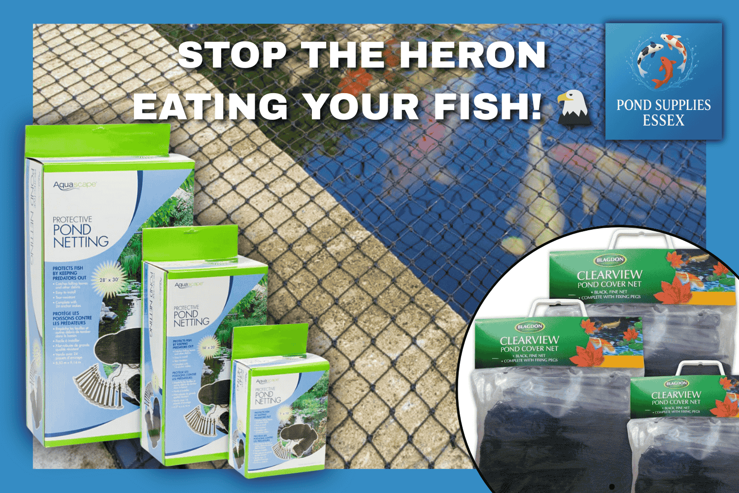 How to Stop Herons Eating Your Fish | Best Pond Cover Nets UK – Pond ...